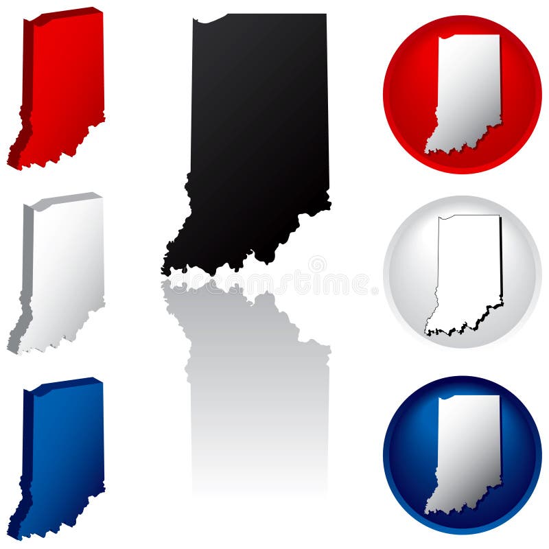 Indiana State Map by Counties Stock Vector - Illustration of geographic ...