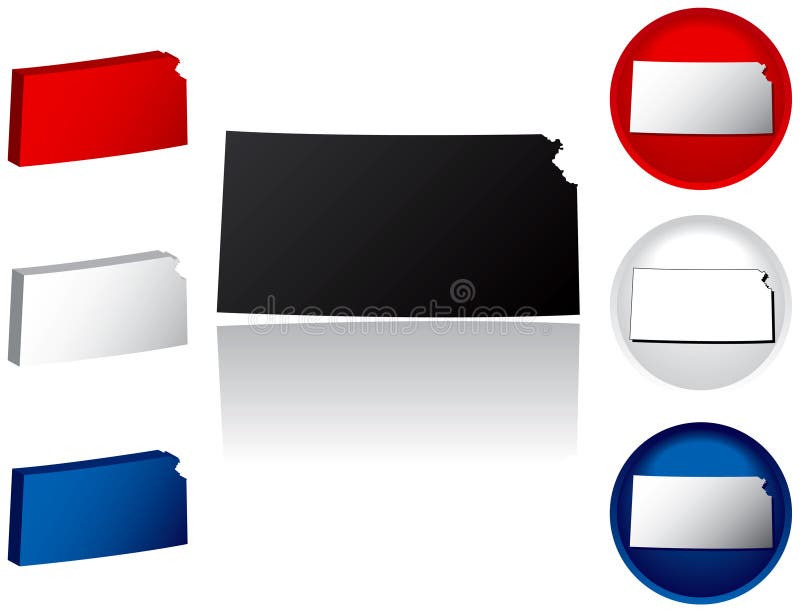 State of Kansas Icons stock vector. Illustration of silhouette - 5086876