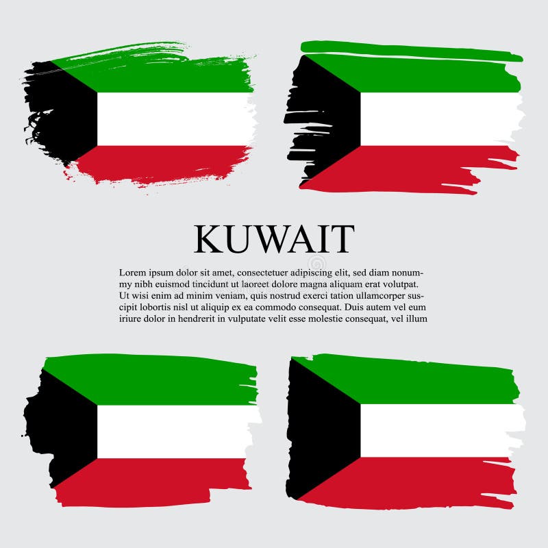 Kuwait Flag Brush Concept. Flag of Kuwait Grunge Style Banner ...