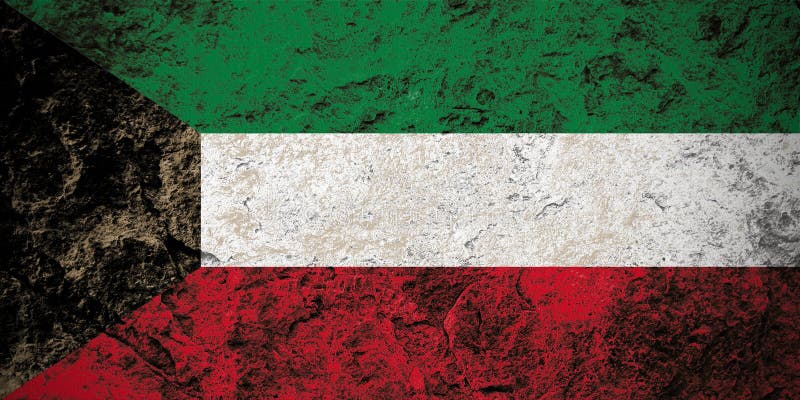 State of Kuwait Flag on Stone Background Stock Image - Image of ...