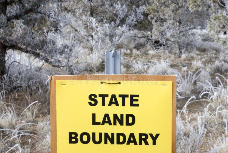 State Land Boundary Sign stock image. Image of united - 7912173