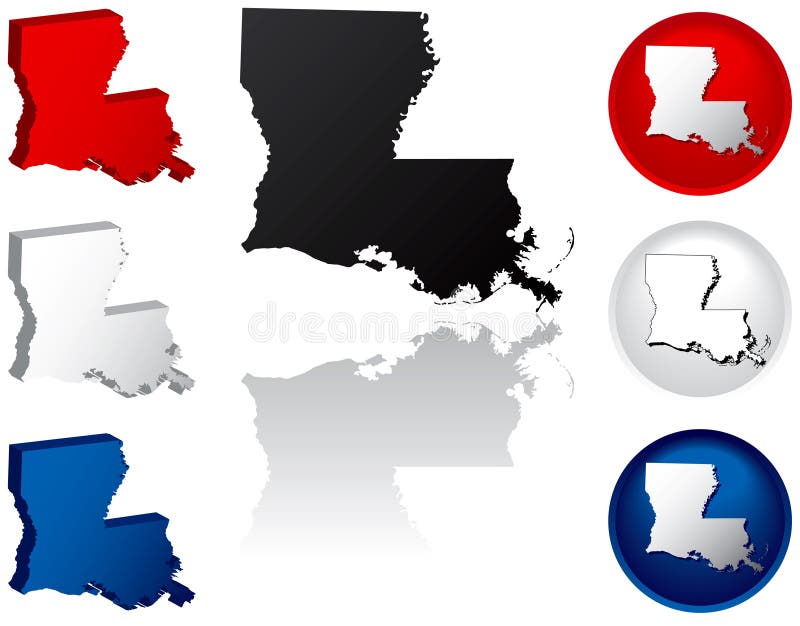 State of Louisiana Icons stock vector. Illustration of blue - 5086885