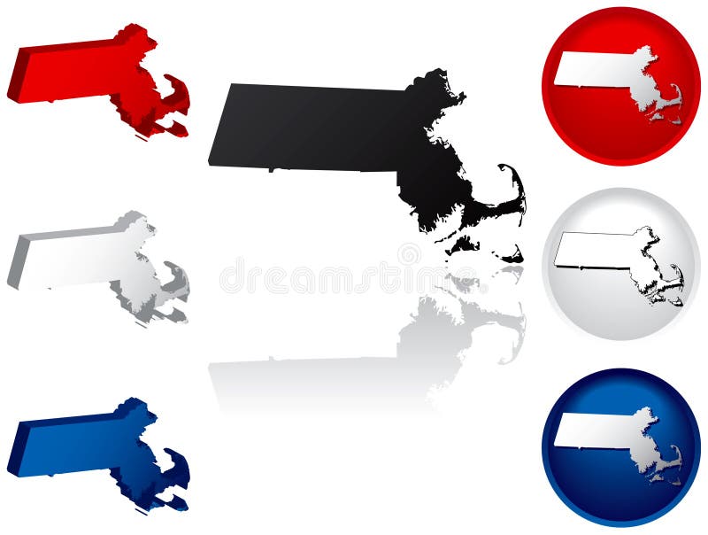 State of Massachusetts Icons Stock Vector - Illustration of state ...