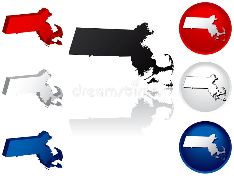 State of Massachusetts Icons Stock Vector - Illustration of state ...