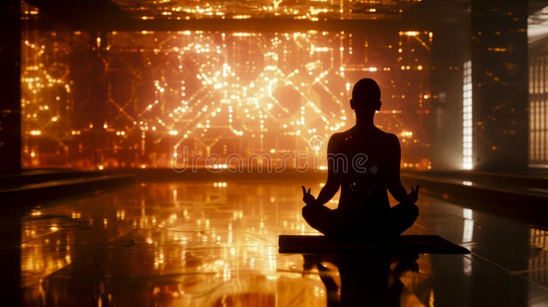 Human Form is Seated in a Meditative Posture Stock Illustration ...