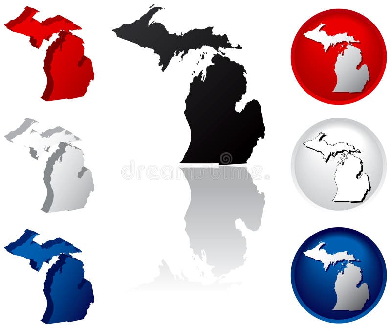 State of Michigan Icons stock vector. Illustration of vector - 5086897