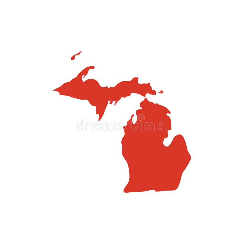 State of Michigan Vector Map Silhouette. MI State Shape Icon. Outline ...