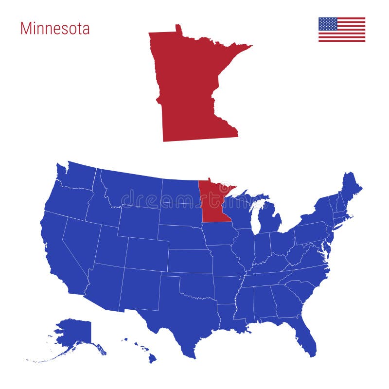 Minnesota Red Highlighted Map Usa Stock Illustrations – 34 Minnesota ...
