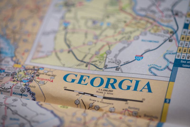State Name on a Map Book, USA Georgia Editorial Image - Image of state ...