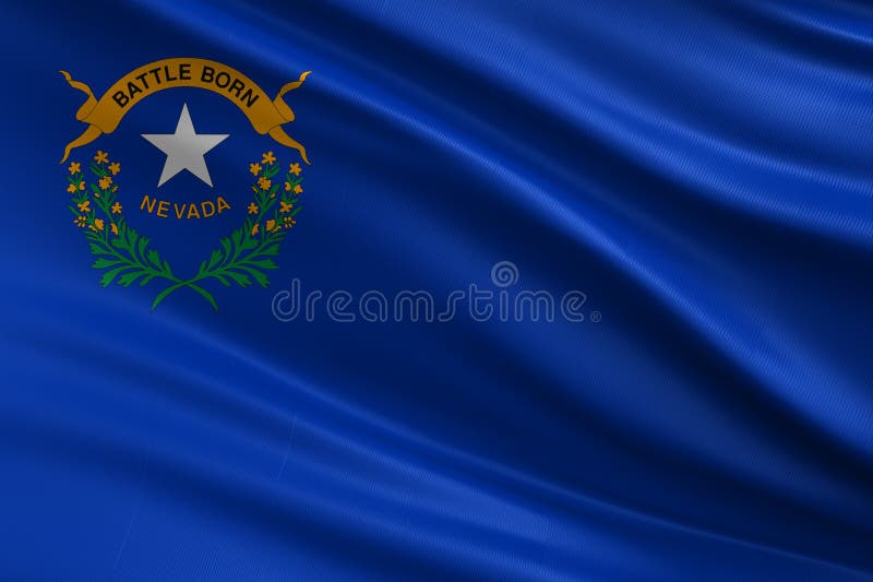 Nevada Flag with Fabric Texture, Official Colors, 3D Illustration Stock ...