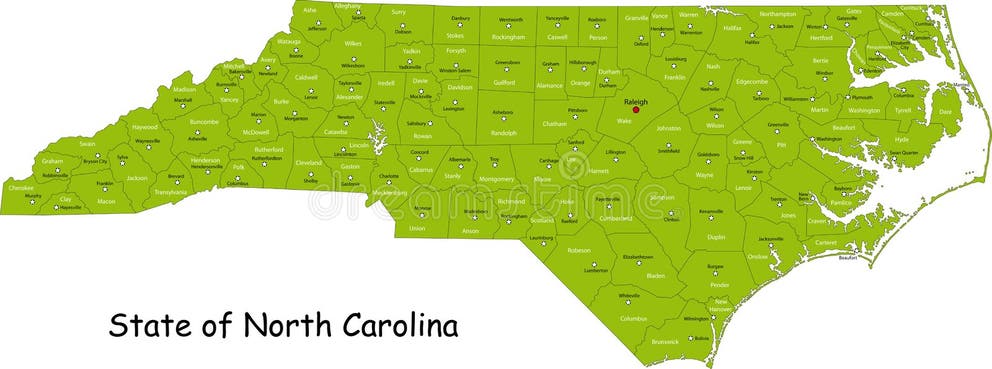 State of North Carolina stock vector. Illustration of counties - 10413218