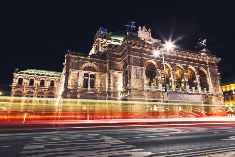 State Opera in Vienna Austria at Night Stock Image - Image of monument ...