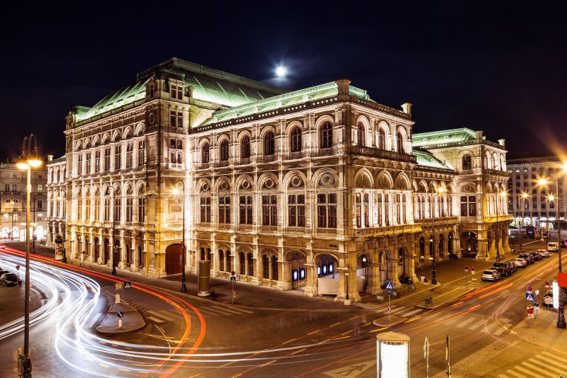 State Opera In Vienna Austria At Night Stock Image - Image of musical ...