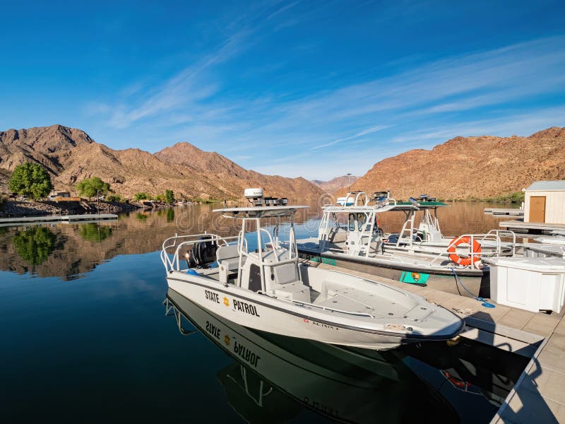 State Patrol Ship Parked at the Harbor Editorial Stock Photo - Image of ...