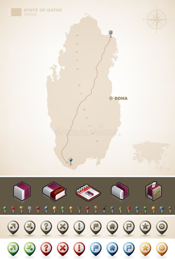 State of Qatar stock illustration. Illustration of sign - 27826223