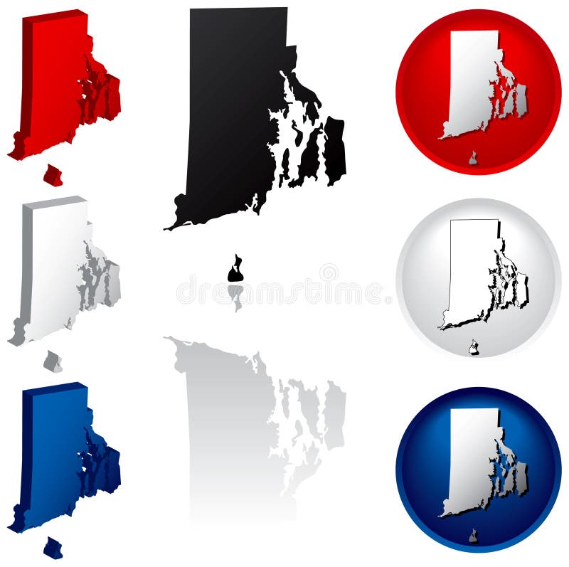 Map of Rhode Island state stock vector. Illustration of detailed - 9308225