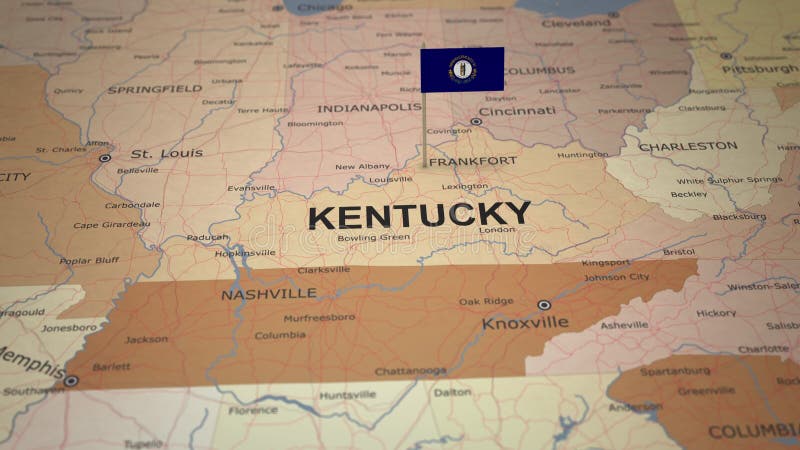 Old Paper Map of Kentucky stock footage. Video of dolly - 303623056