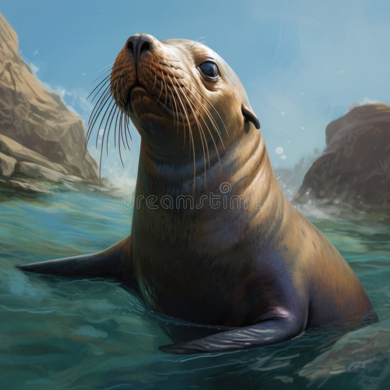 State Sea Lion, Sea Lion, Seal Stock Illustration - Illustration of ...