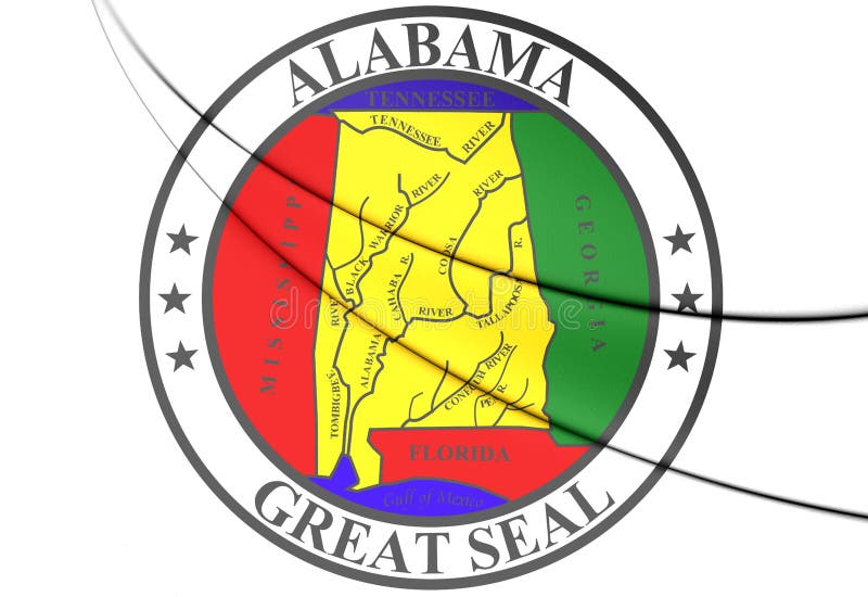 3D Seal of Alabama National Guard, USA. Stock Illustration ...