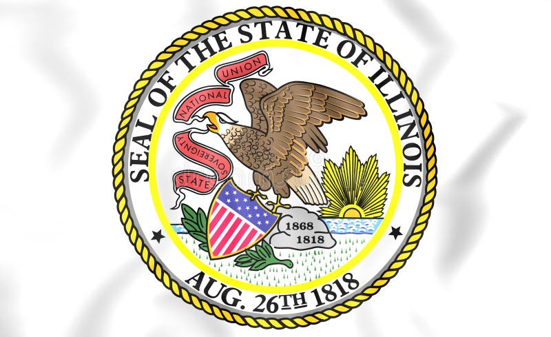 Illinois State Seal stock illustration. Illustration of blue - 130765217