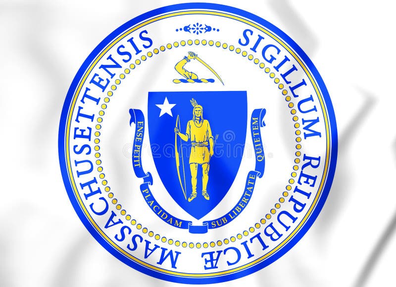 State Seal of the Massachusetts State, USA. Stock Illustration ...