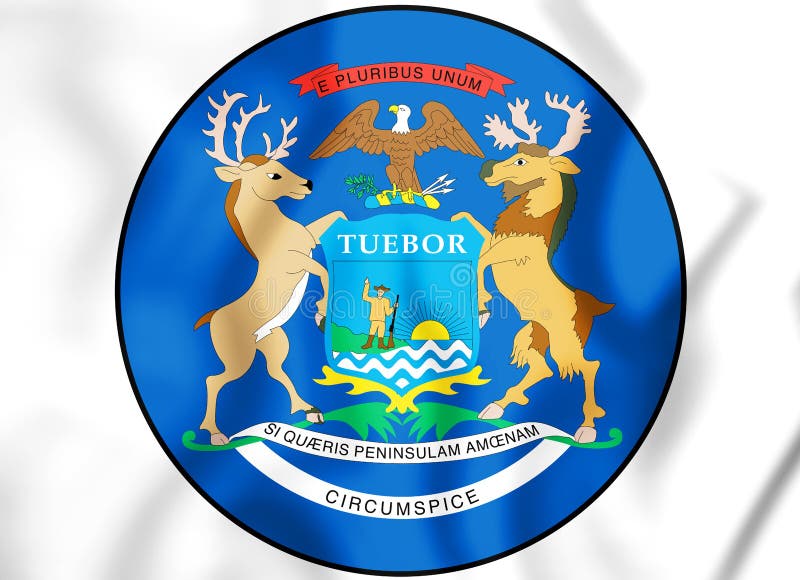 State Seal of the Michigan State, USA. Stock Illustration ...