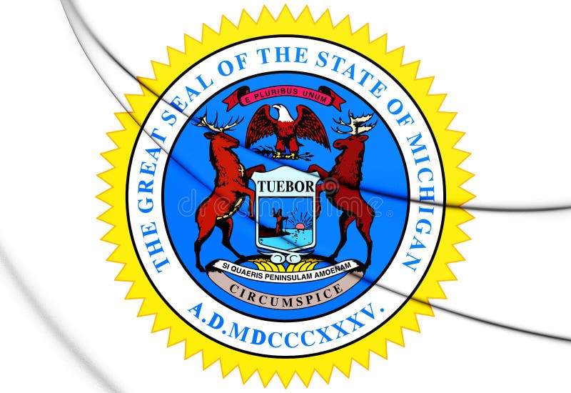 State Seal of Michigan, USA. Stock Illustration - Illustration of close ...