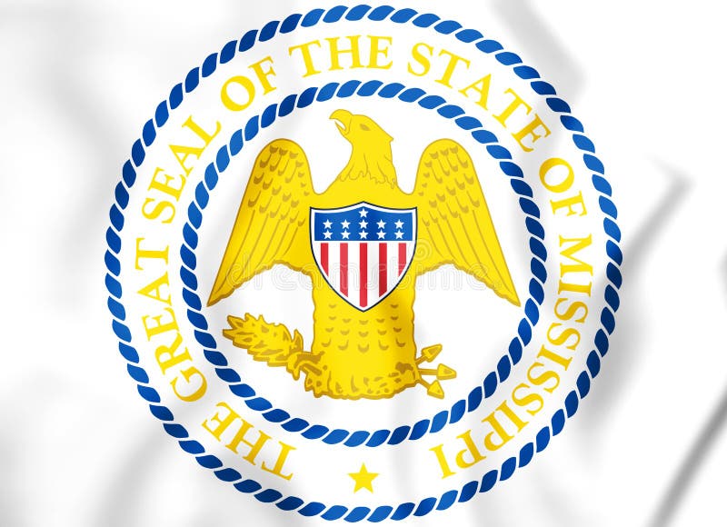 State Seal of the Mississippi State, USA. 3D Illustration Stock ...