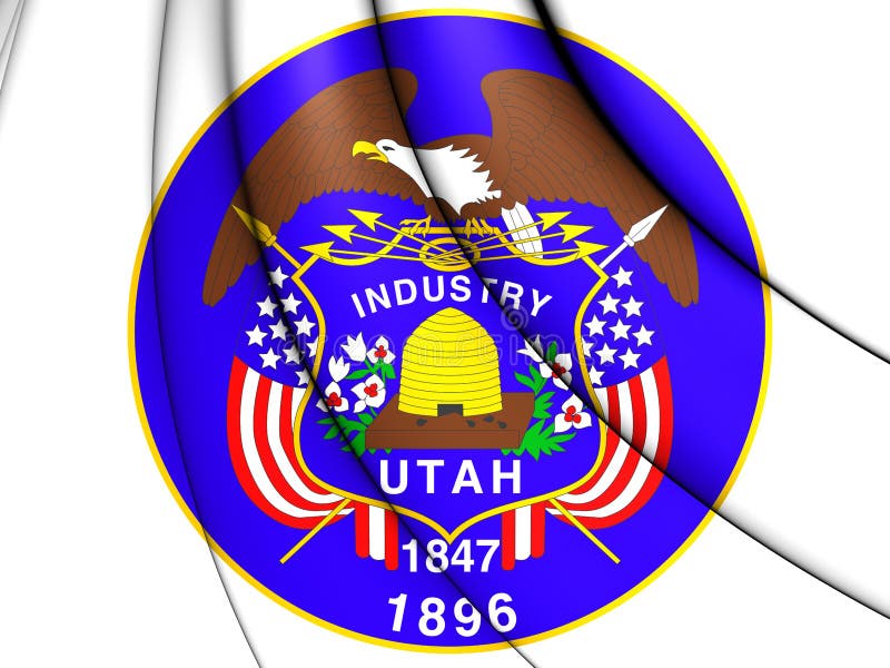 State Seal of Utah, USA. stock illustration. Illustration of america ...
