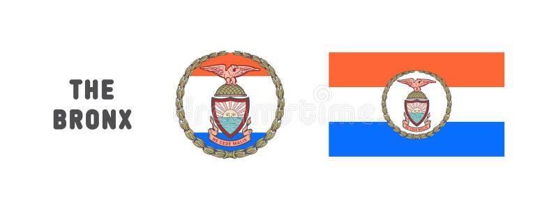 State Signs of the Bronx. Badges of the Bronx. the Bronx Flag Stock ...