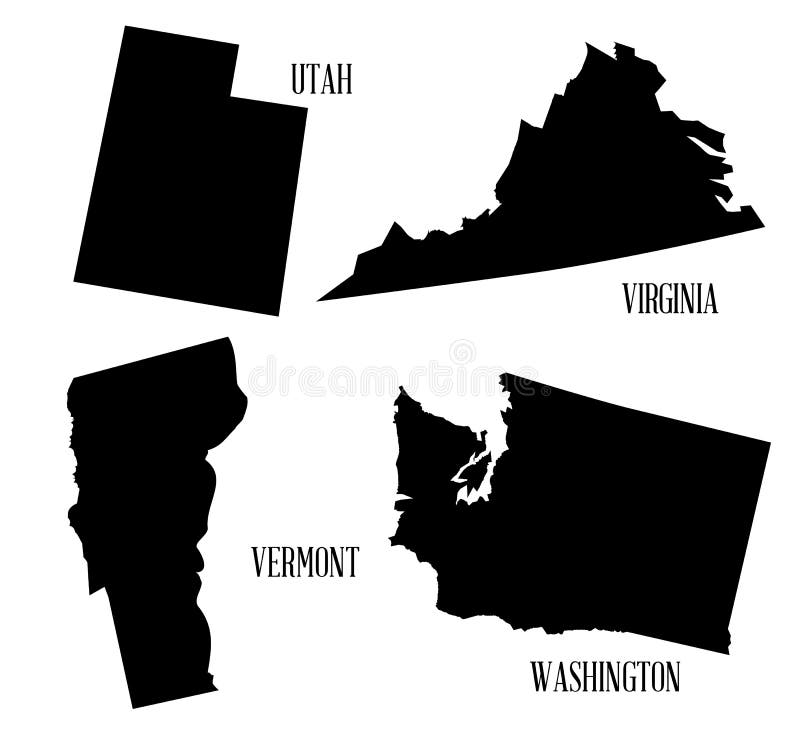State Silhouette Collection Stock Vector - Illustration of drawing ...