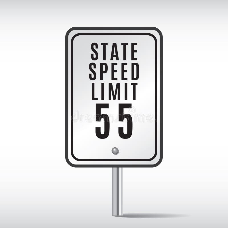 State Speed Limit Fifty-five Sign. Vector Illustration Decorative ...