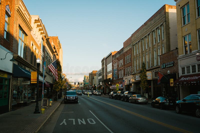 State Street with Evening Light, Bristol, Virginia Editorial Photo ...