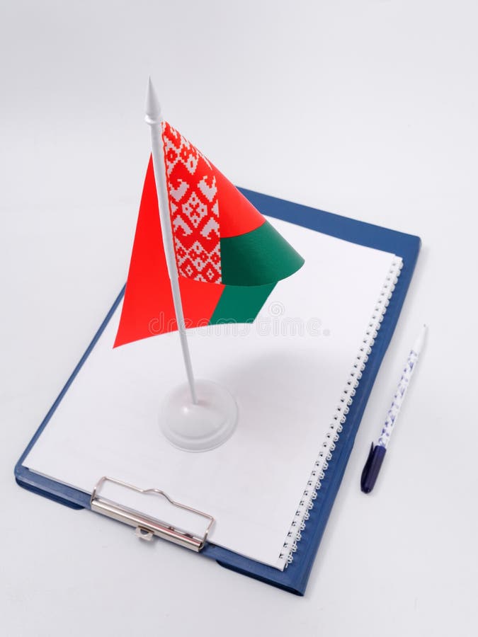 State Symbols Belarusian Flag Signing Documents on a White Background ...