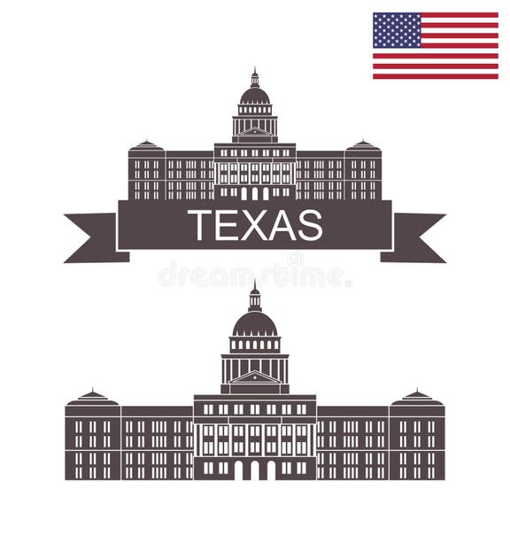 State of Texas. Texas State Capitol Building in Austin Stock Vector ...
