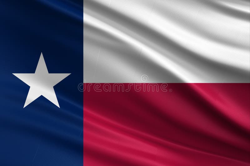 Texas Flag with Fabric Texture, Official Colors, 3D Illustration Stock ...