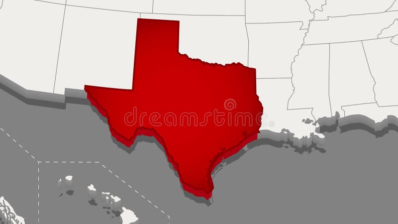 Texas Highlighted in Red USA Map Video Animation Stock Footage - Video ...