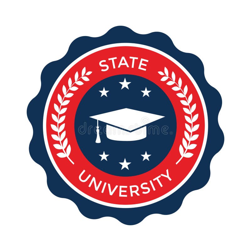 Graduation Hat Badge. Vector Illustration Decorative Design Stock ...