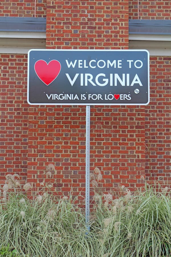 State of Virginia Welcome Sign Stock Image - Image of building, brick ...