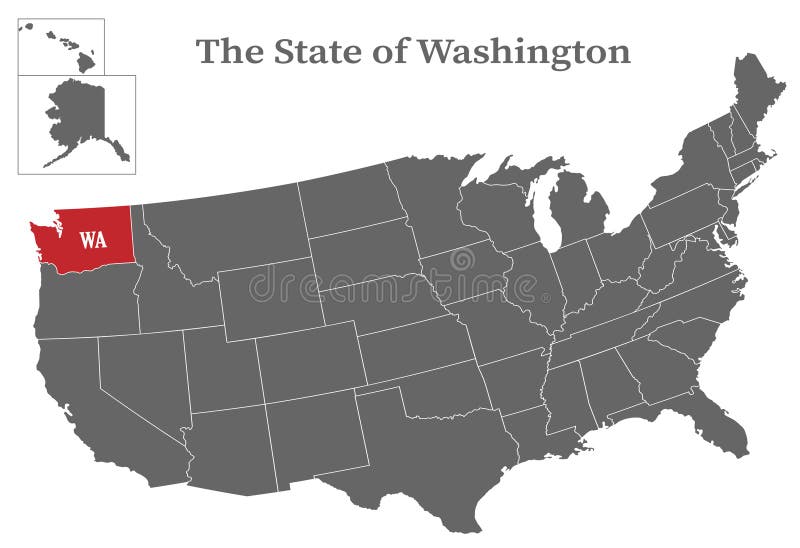 The State of Washington on the Map of the United States of America is ...