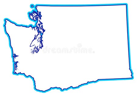 State of Washington Outline Stock Illustration - Illustration of line ...
