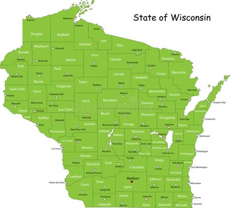 Wisconsin County Map Stock Illustrations – 1,808 Wisconsin County Map ...