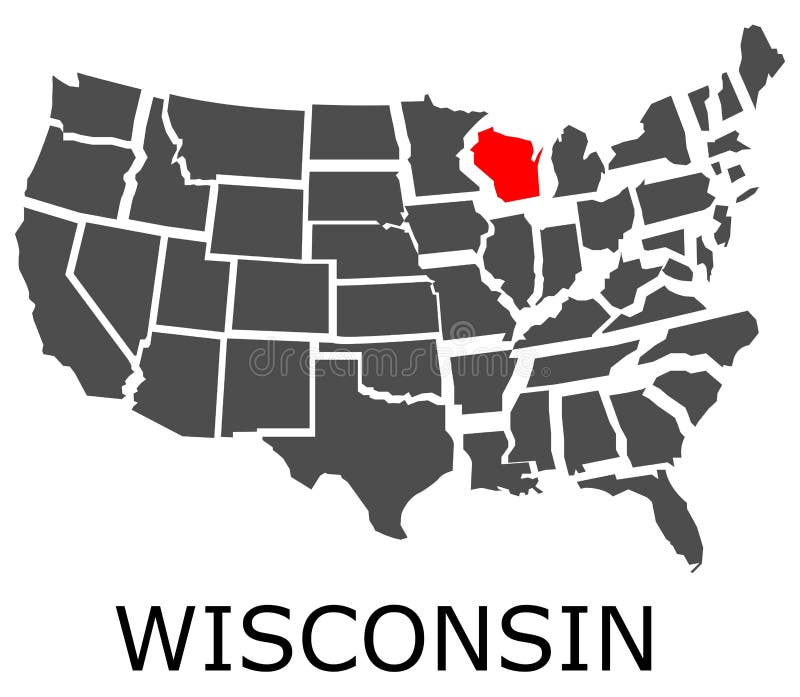 State of Wisconsin. Map of Wisconsin. United States of America ...