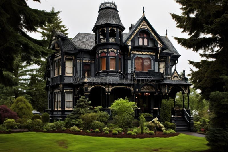 Stately Beautiful Victorian Cute Mansion. Generate Ai Stock ...