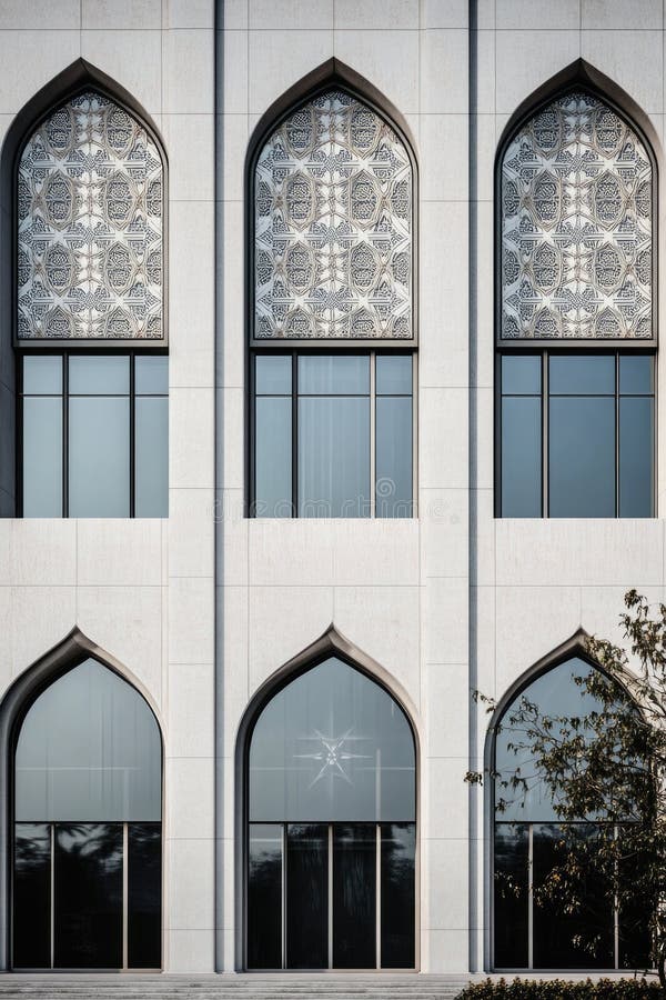 Stately Building with Arched Windows Stock Image - Image of style ...