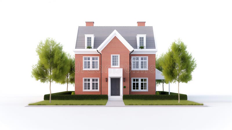 A Stately Colonial House with a Red Brick Facade and Formal Entryway ...