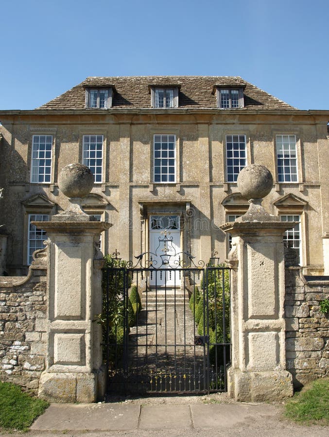 Stately Home Gates and Driveway Stock Image - Image of building, gates ...