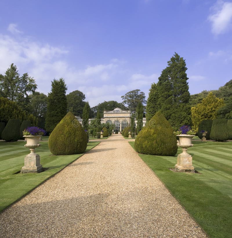 Formal Garden of the Old English Stately Home Stock Photo - Image of ...