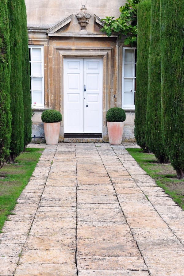 Stately Home Gates and Driveway Stock Image - Image of building, gates ...