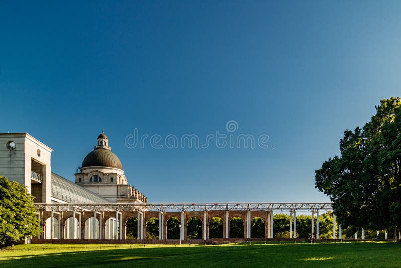 Stately Stone Building in Munich with Columns Stock Photo - Image of ...